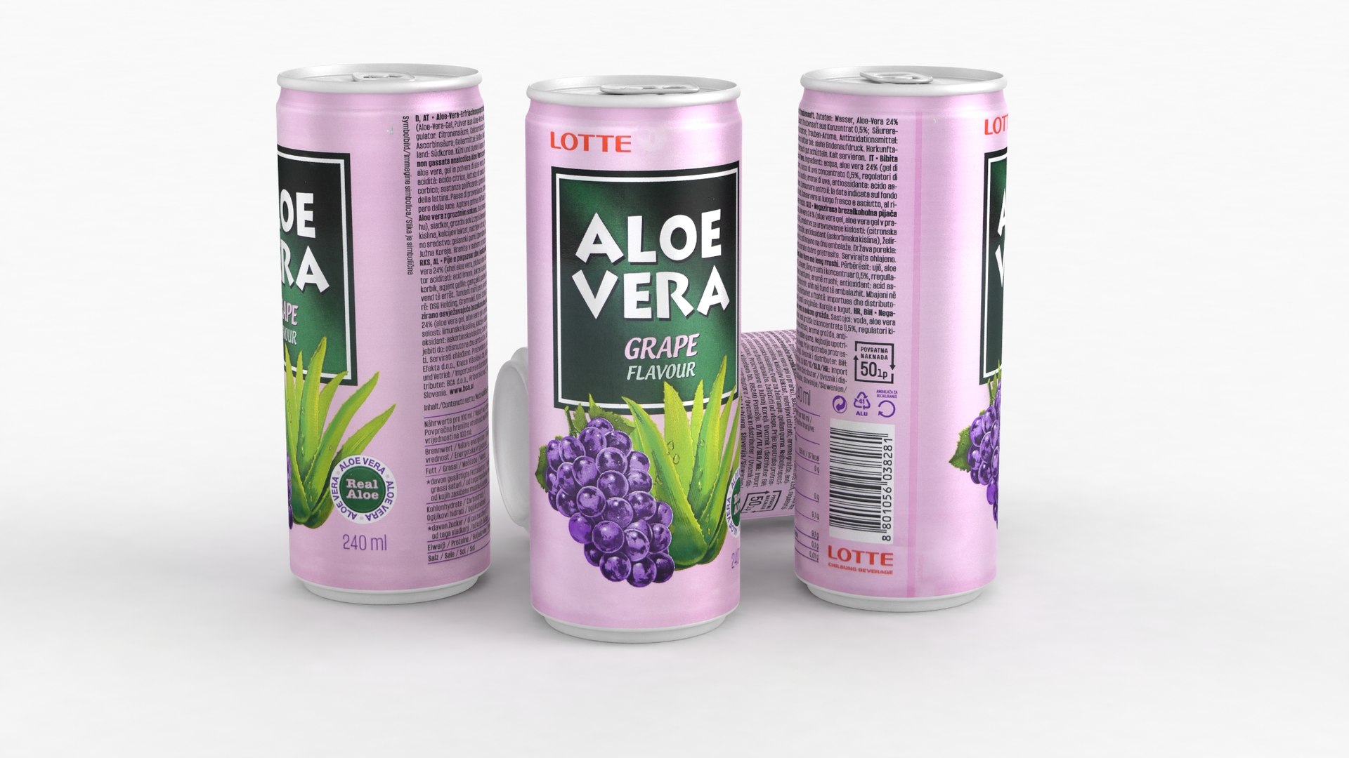 Beverage Can Lotte Aloe Vera Grape Flavour 240ml 2024 3D - TurboSquid ...