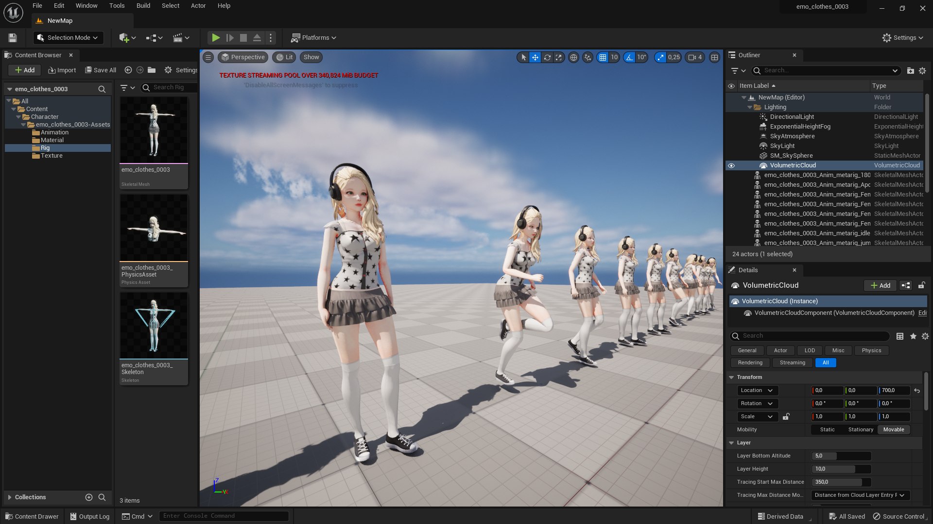 Emo Clothing 0003 - UE5 - Unity - Blender - Animated - Realistic Female Character 3D Model ...