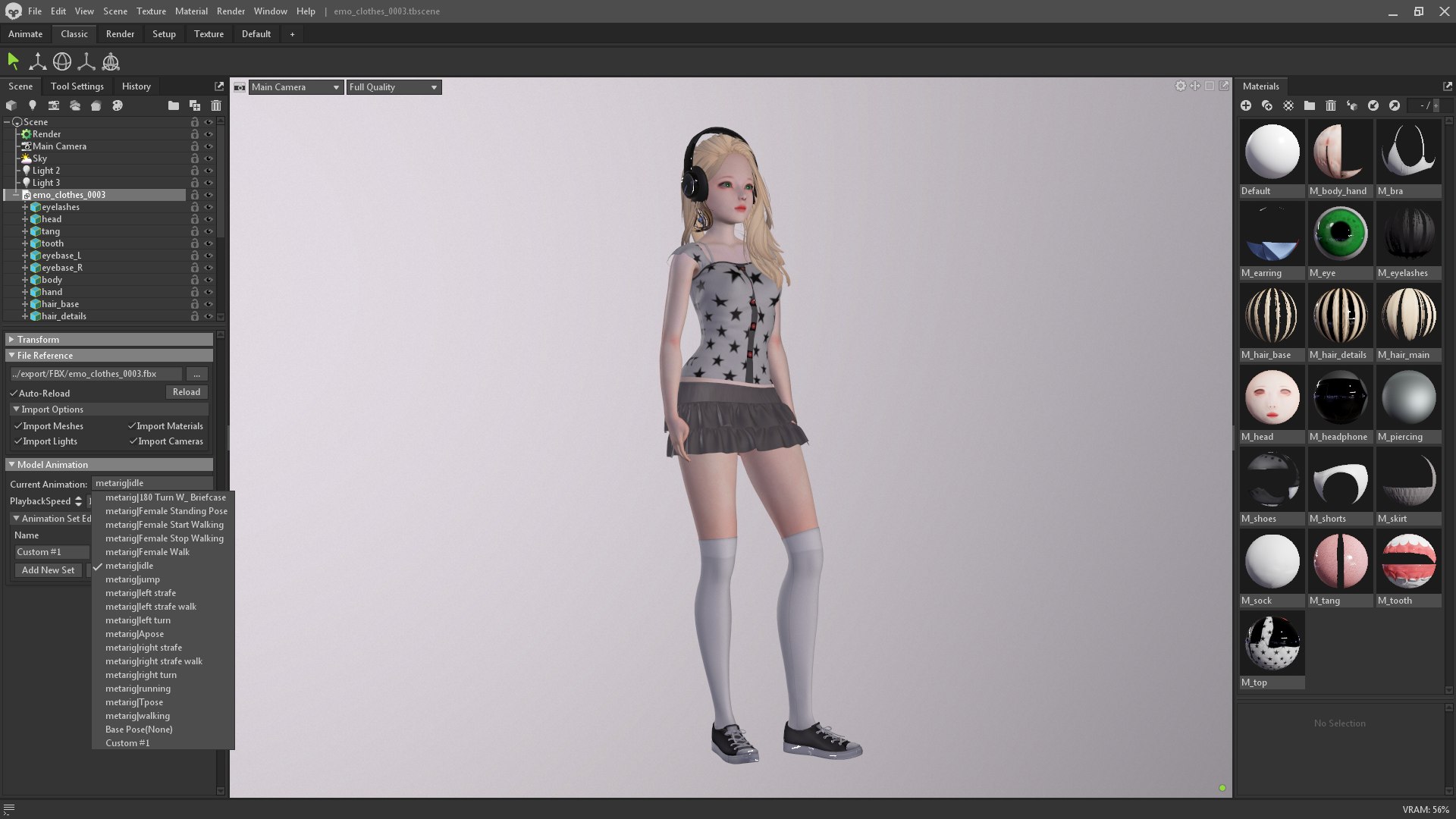 Emo Clothing 0003 - UE5 - Unity - Blender - Animated - Realistic Female ...