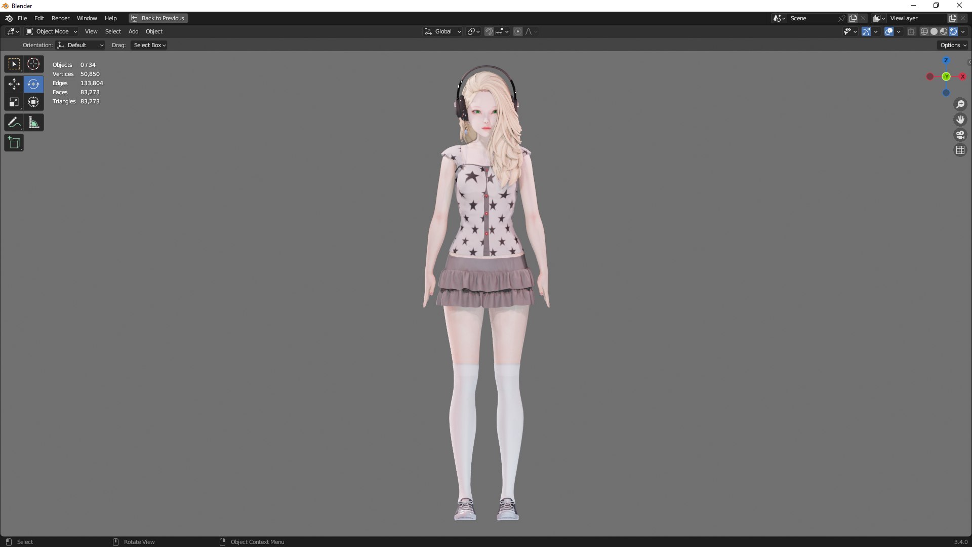 Emo Clothing 0003 - UE5 - Unity - Blender - Animated - Realistic Female Character 3D Model ...
