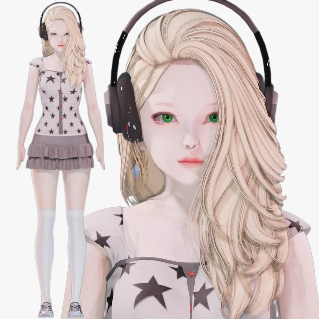 Emo Clothing 0003 - UE5 - Unity - Blender - Animated - Realistic Female ...