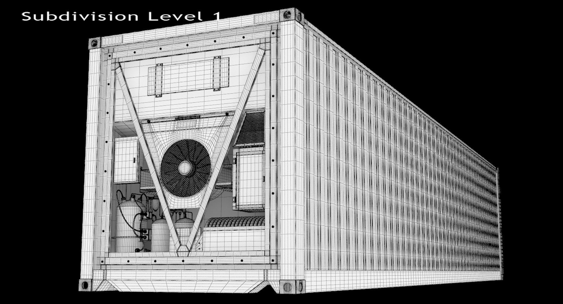 Shipping Container Refrigerator 3d Model