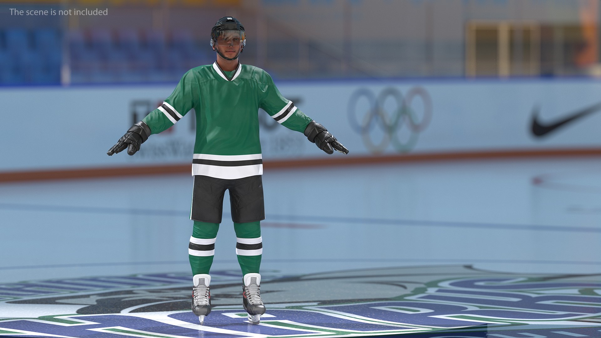 Hockey player green 3D model - TurboSquid 1508955