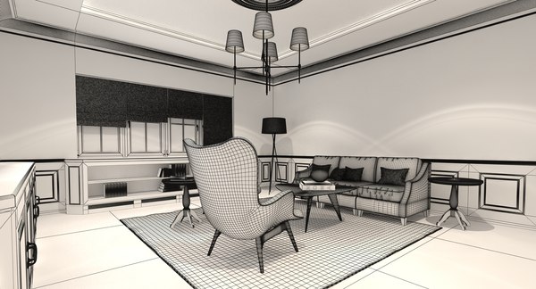 3d model living room