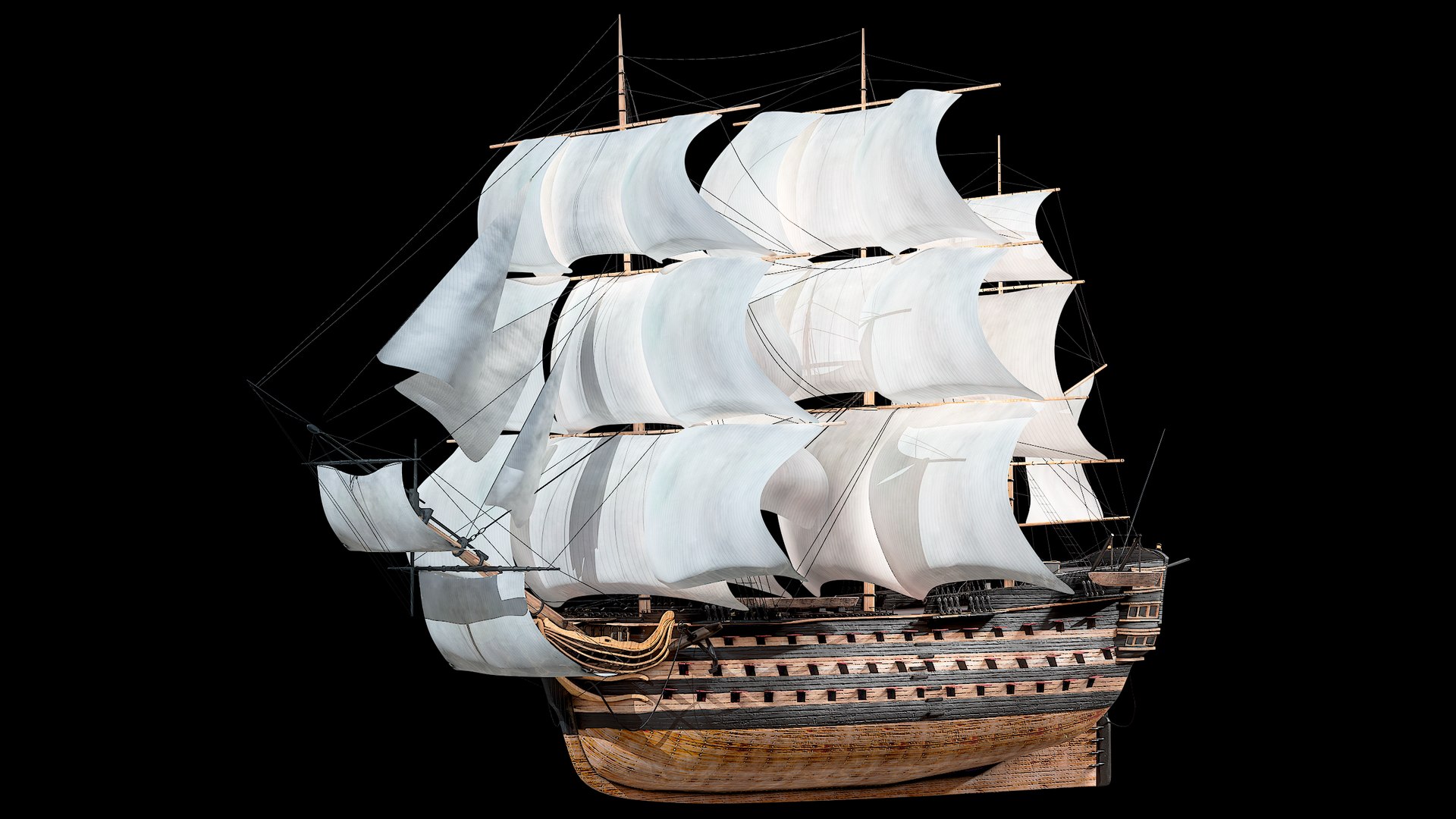 Galleon - Sailing Ship Of The Line PBR 3D model - TurboSquid 2064584
