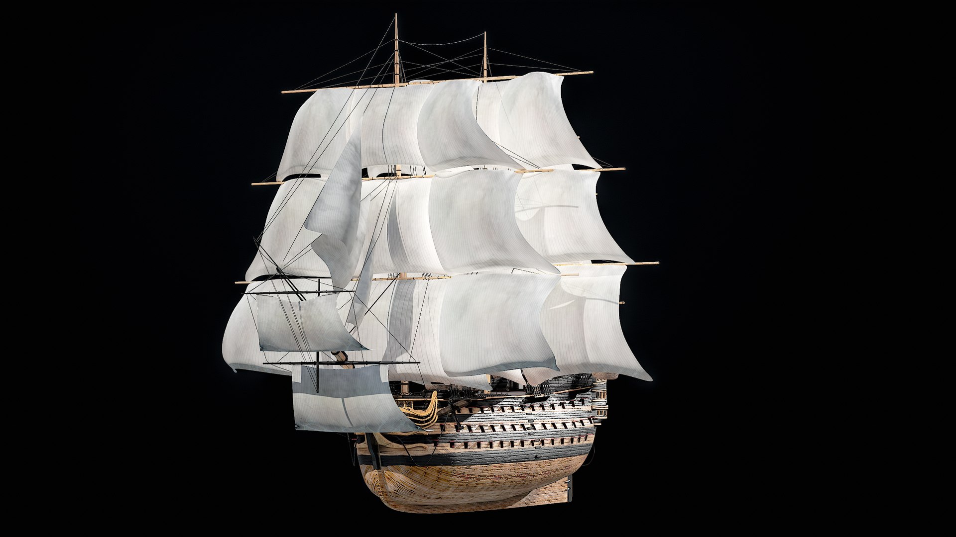 Galleon - Sailing Ship Of The Line PBR 3D model - TurboSquid 2064584