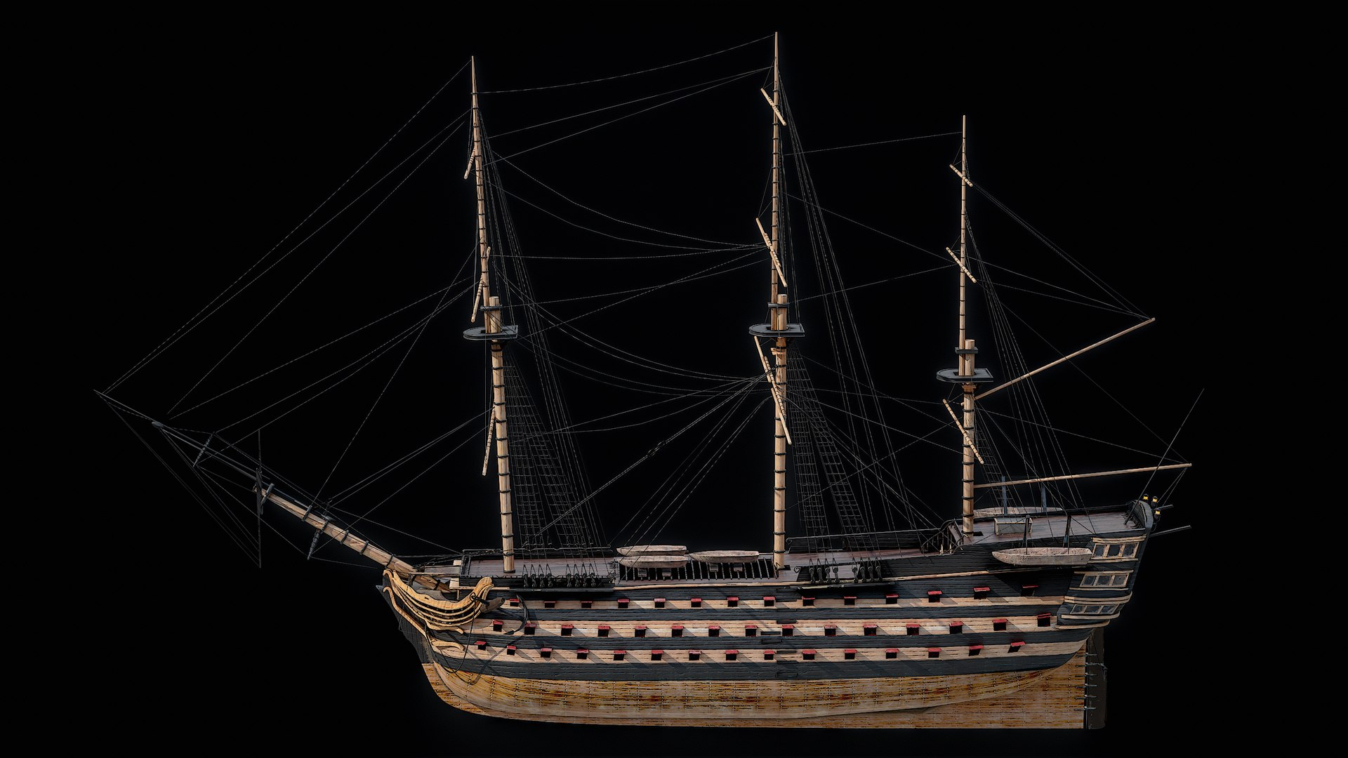 Galleon - Sailing Ship Of The Line PBR 3D model - TurboSquid 2064584