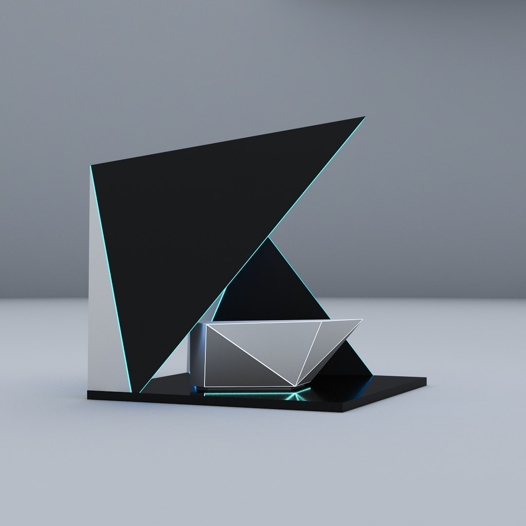 Deconstructed Booth Counter Led 3D Model - TurboSquid 1584003