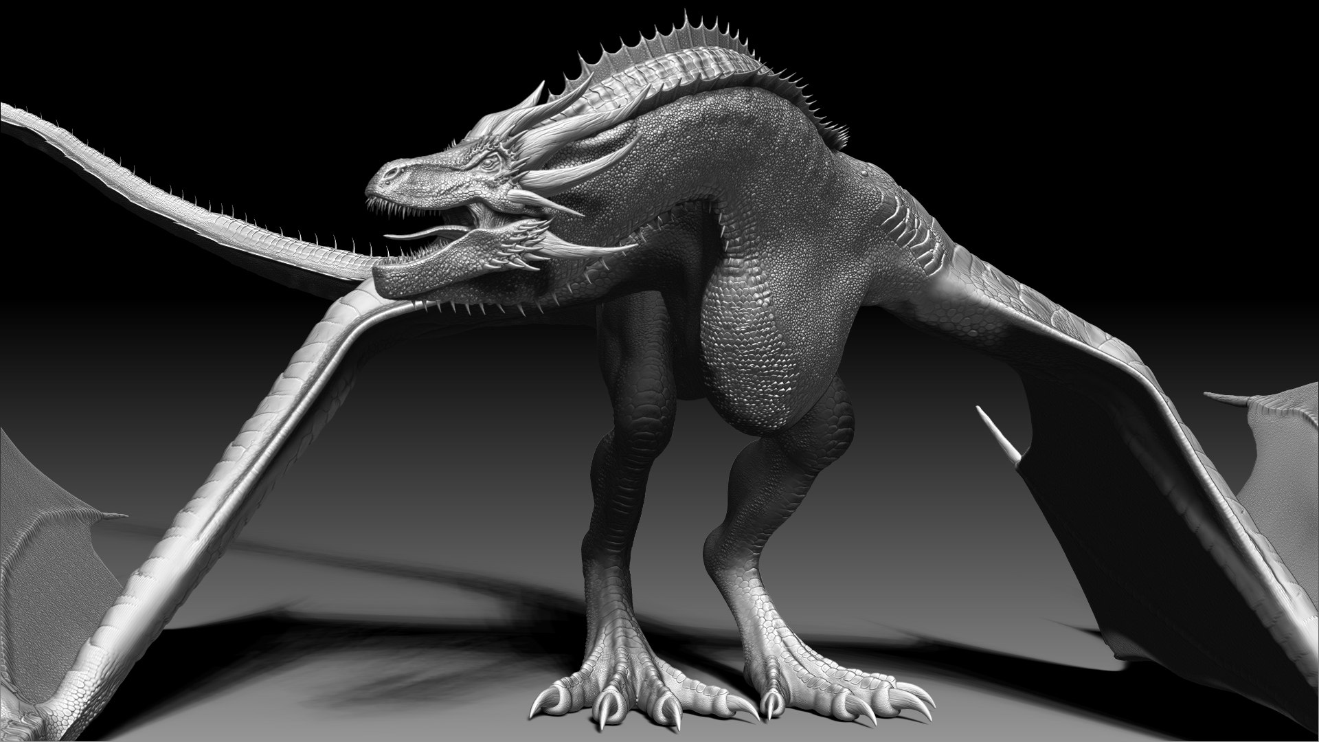 3D Wyvern Type Dragon 2 Sculpt Project - TurboSquid 2292652