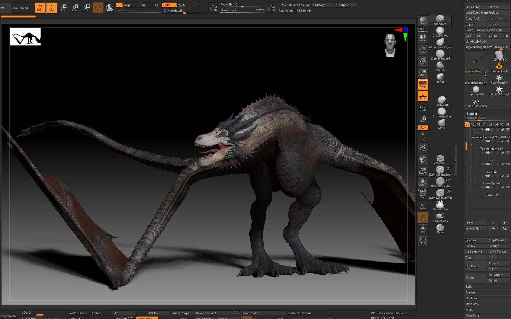 3D Wyvern Type Dragon 2 Sculpt Project - TurboSquid 2292652
