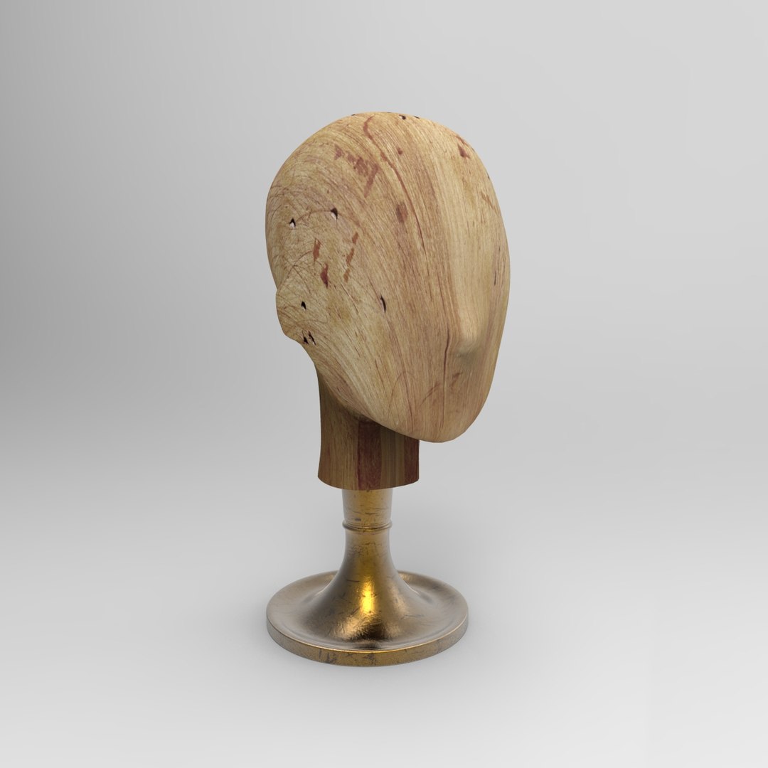 Realistic Display Wood Head 3ds