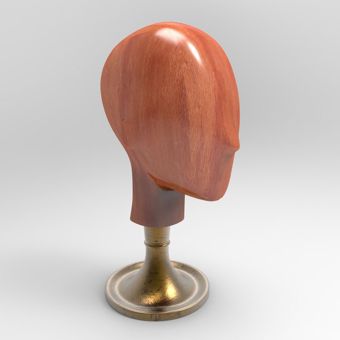 Realistic Display Wood Head 3ds