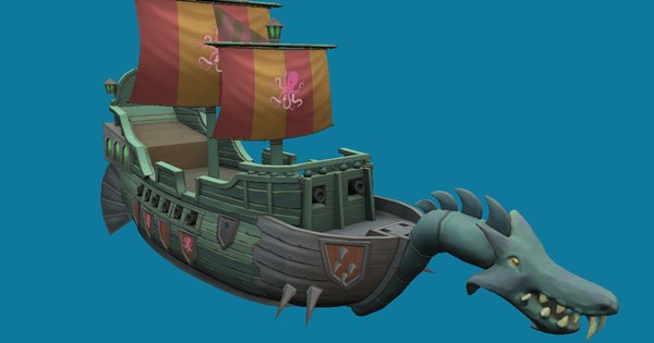 3D Dragon Ship Hand-Painted model - TurboSquid 1818168