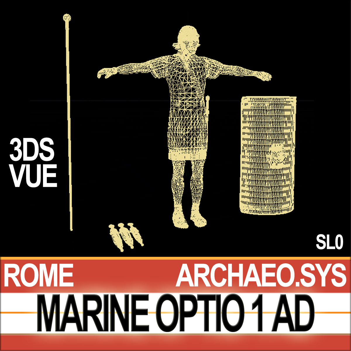 3d ancient roman marine optio