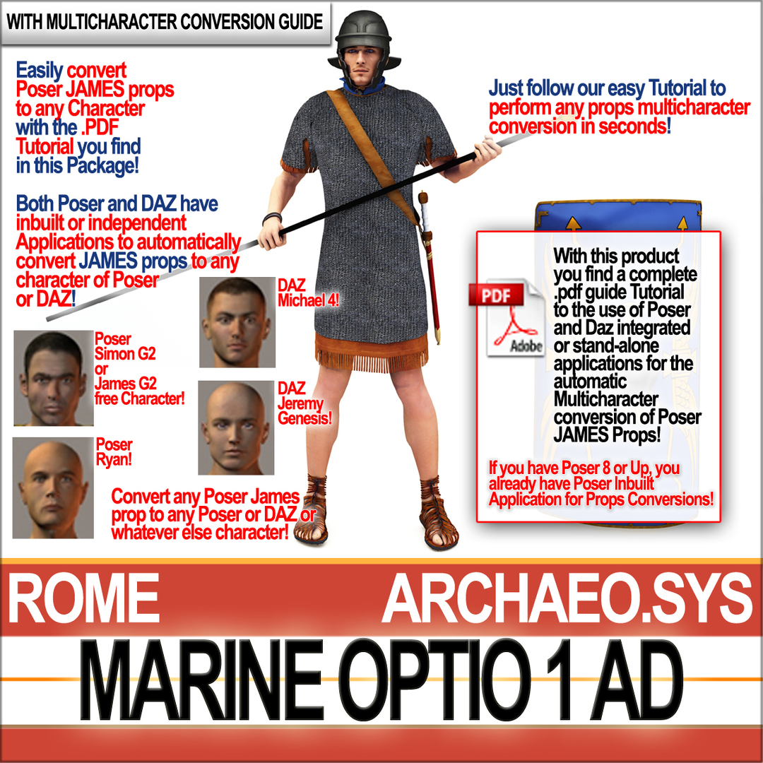 3d ancient roman marine optio