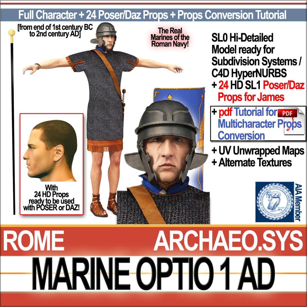 3d Ancient Roman Marine Optio
