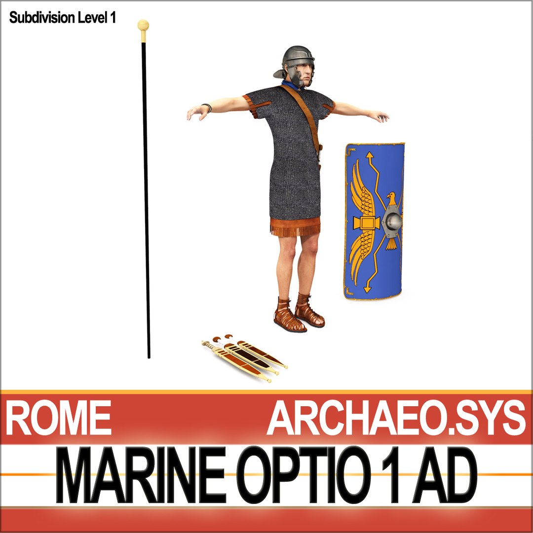 3d Ancient Roman Marine Optio