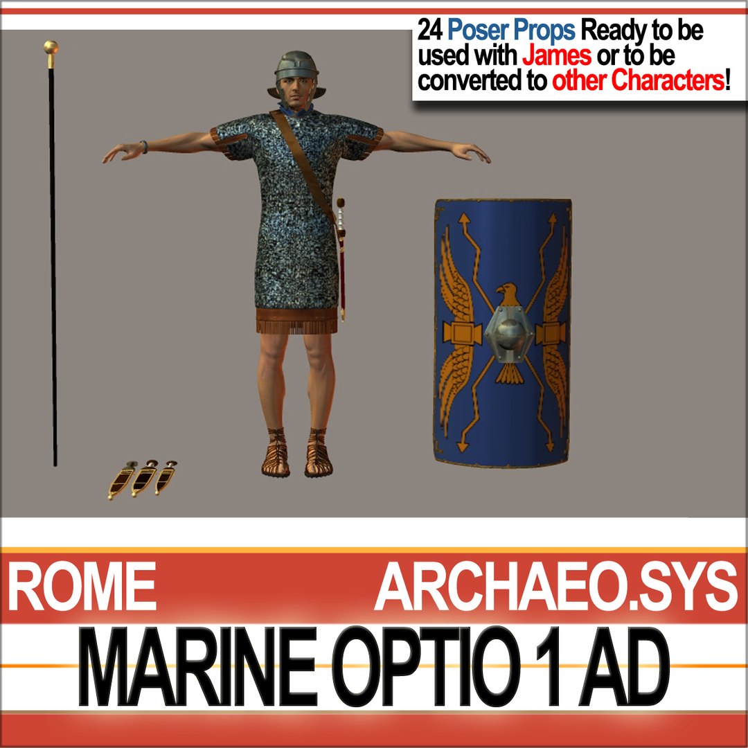 3d Ancient Roman Marine Optio