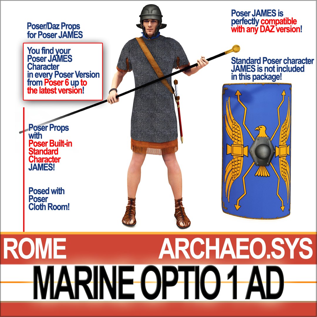 3d Ancient Roman Marine Optio