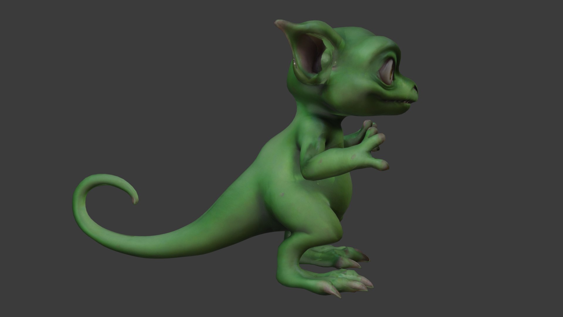 3D Cute Green Monster - TurboSquid 2331969
