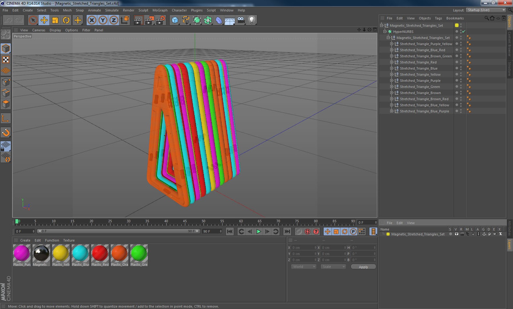 Magnetic Stretched Triangles Set 3D Model - TurboSquid 1337526