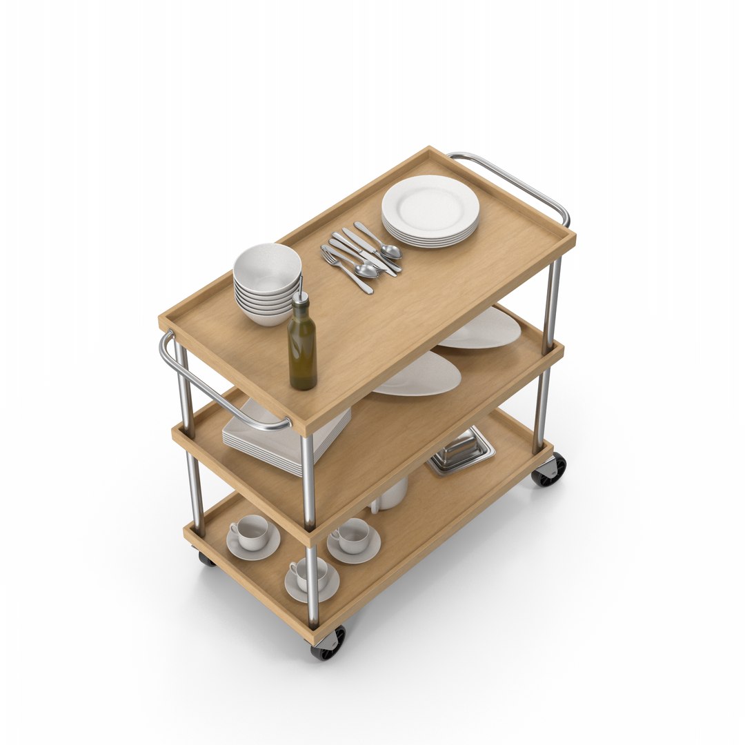 3D Service Trolley Set - TurboSquid 2168131