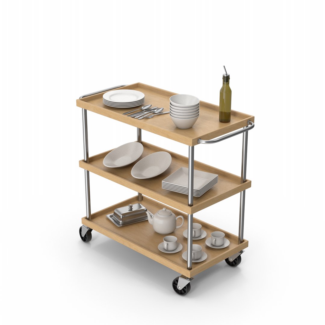 3D Service Trolley Set - TurboSquid 2168131