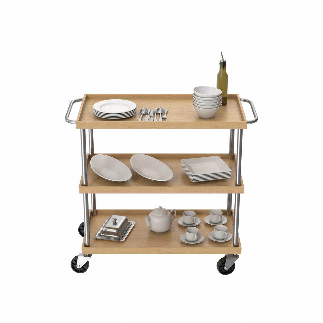 3D Service Trolley Set - TurboSquid 2168131