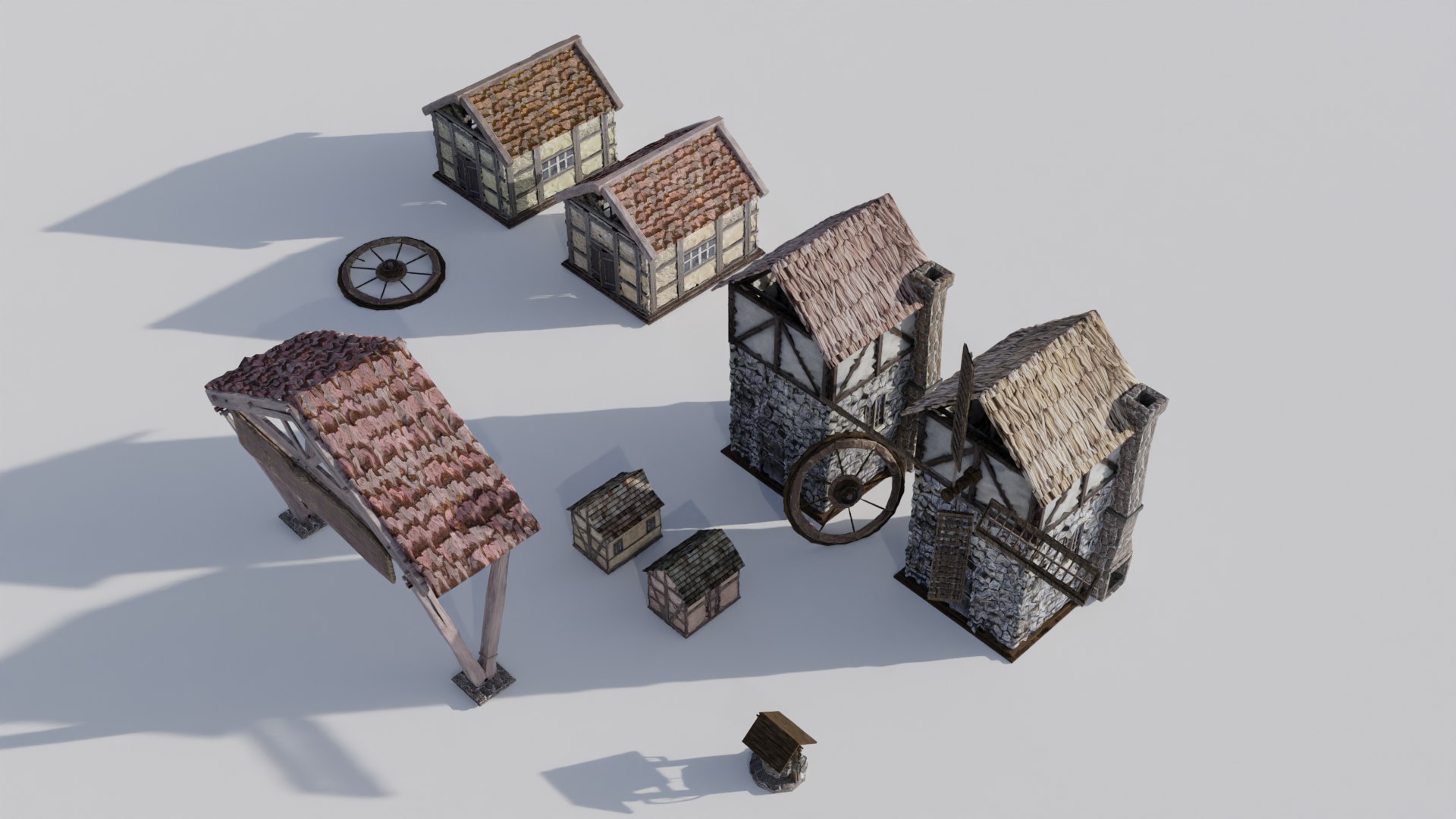 Medieval Village - Lowpoly 3D Model - TurboSquid 2148025