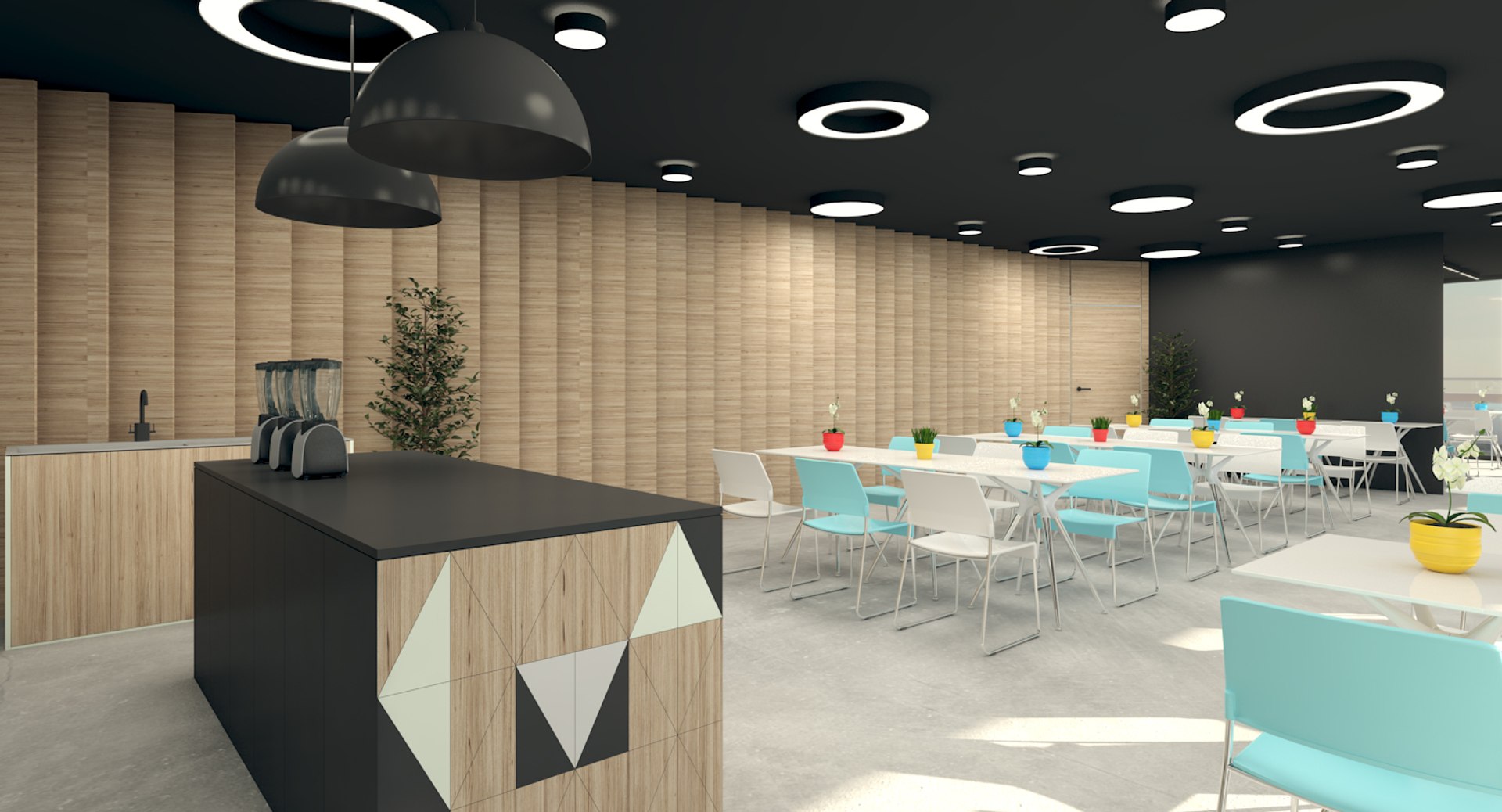 3D Cafeteria Terrace Garden Model - TurboSquid 1301133