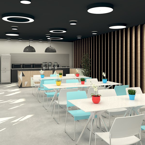 3d interior cafeteria model