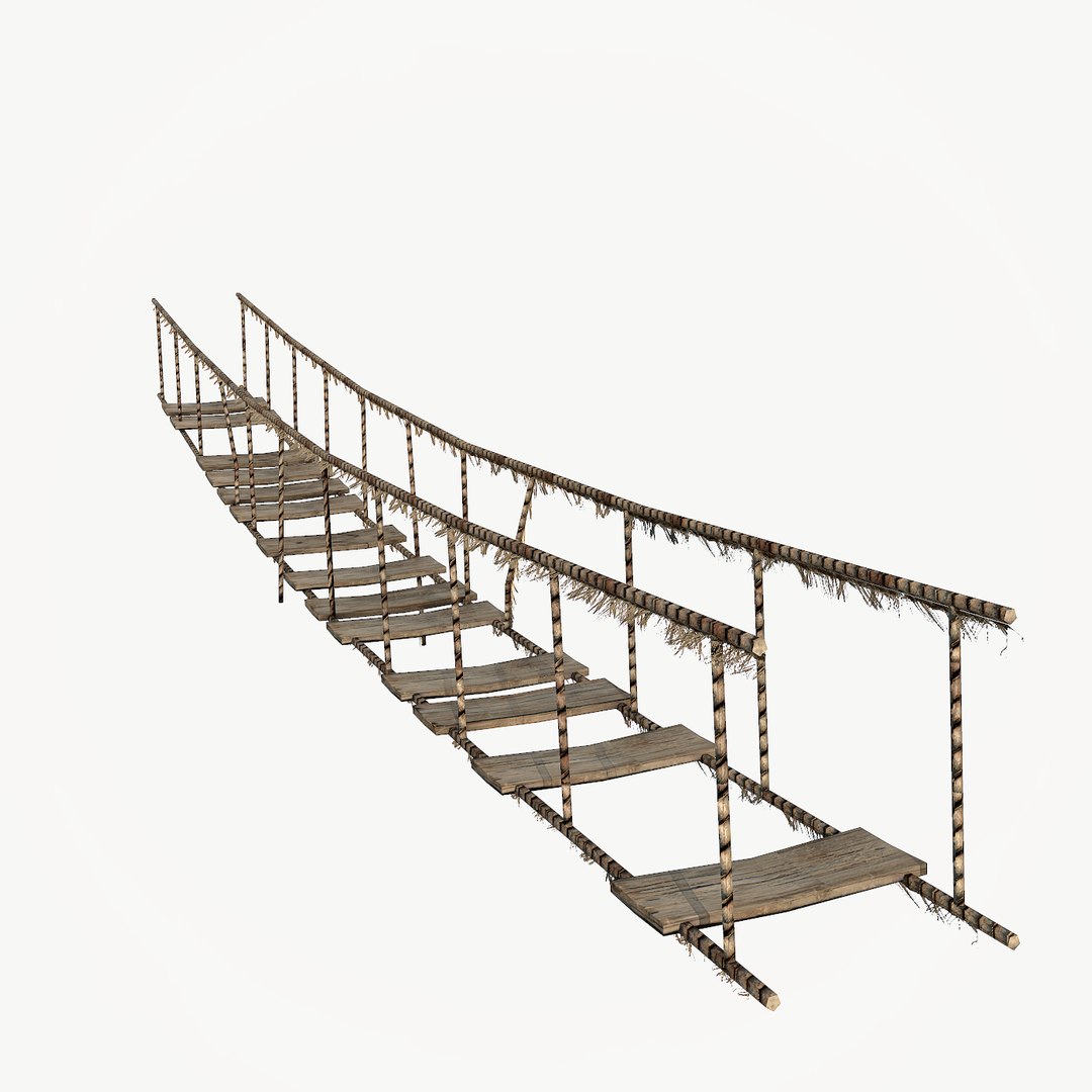 old wooden rope bridge 3ds