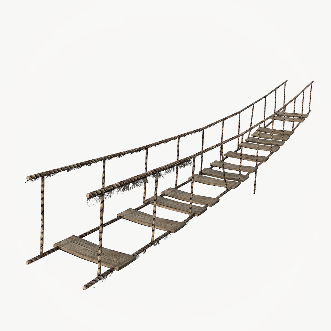 old wooden rope bridge 3ds
