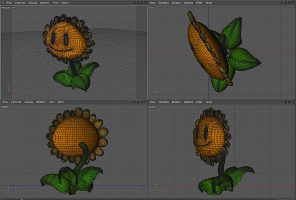 sunflower plants vs c4d free