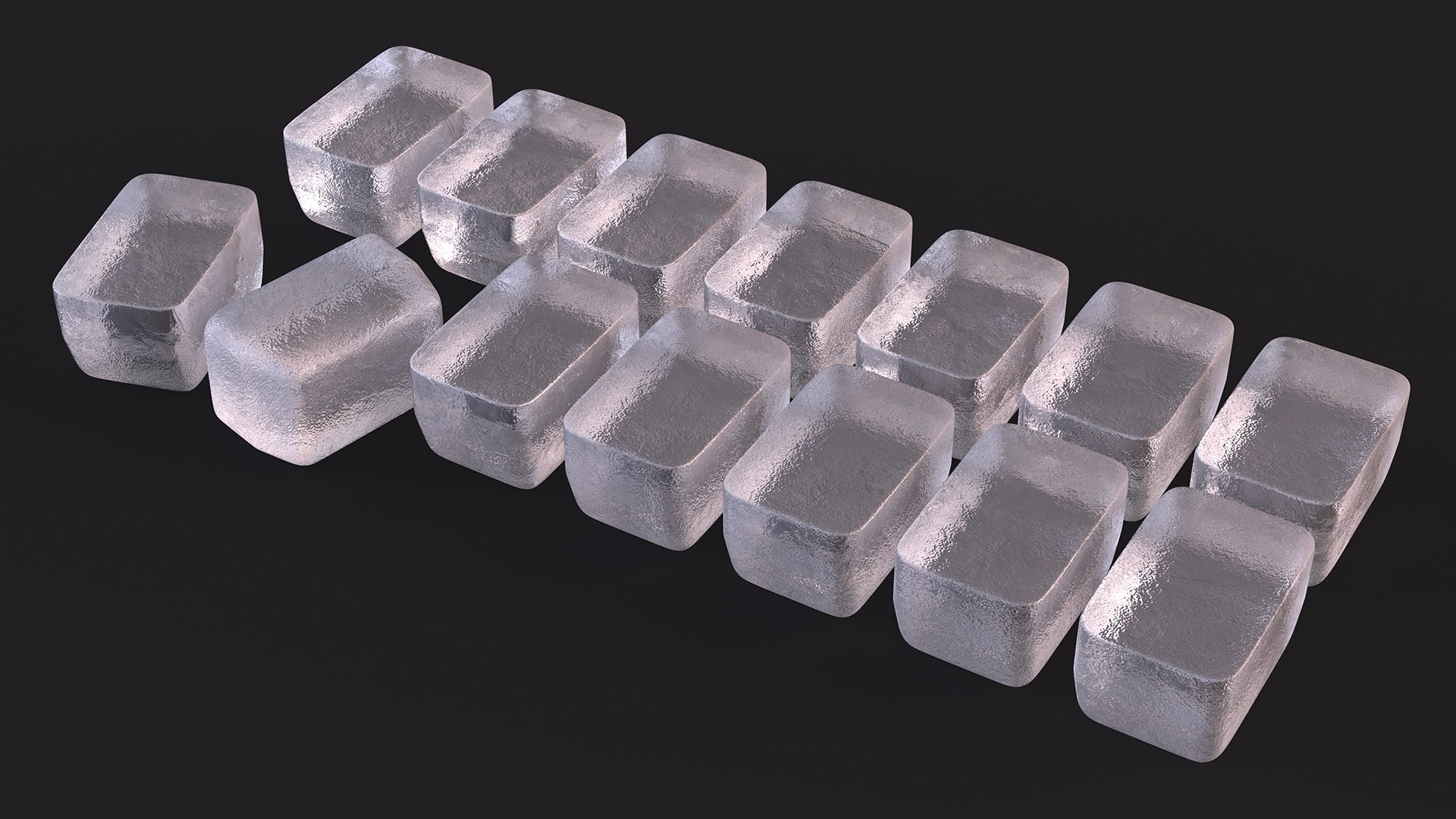 3D Ice Cubes Fresh From Mold - TurboSquid 2080713