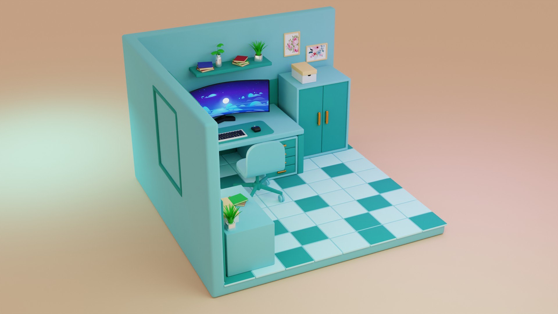 Isometric Room Design 3D Model - TurboSquid 2209572