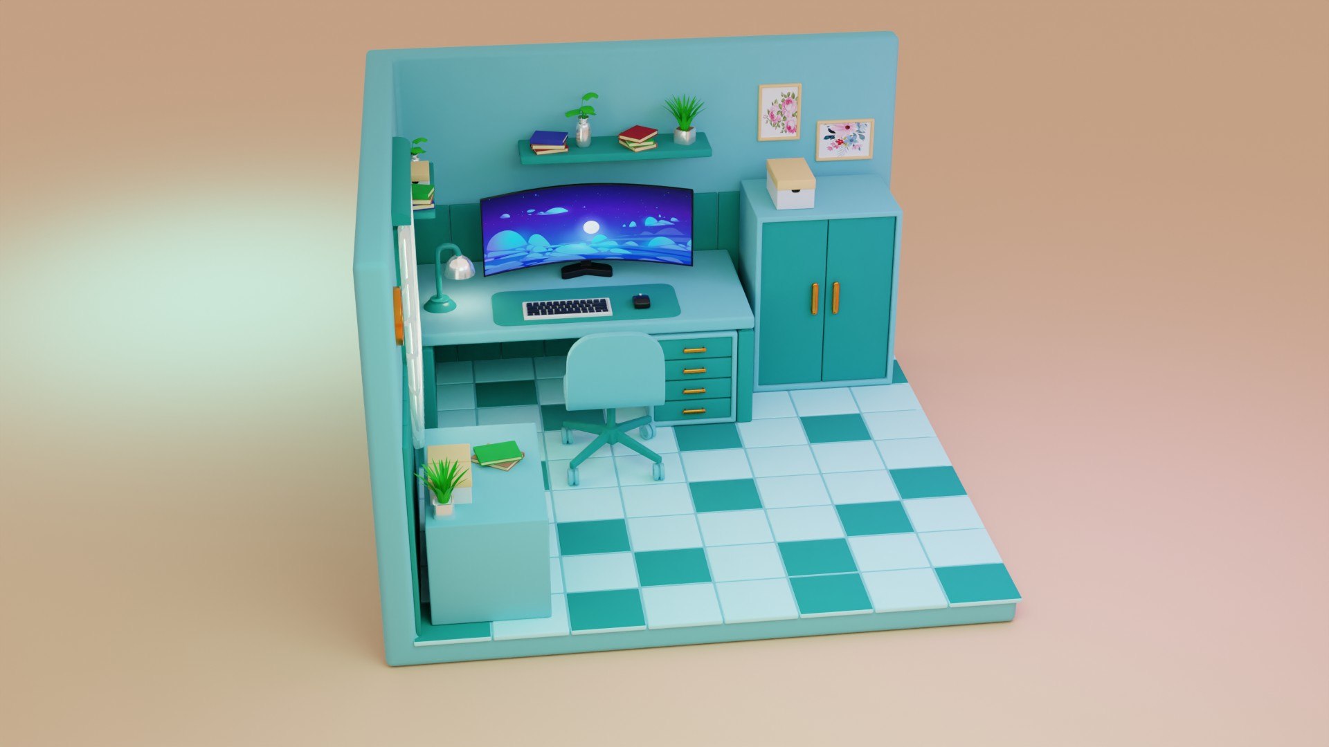 Isometric Room Design 3D Model - TurboSquid 2209572