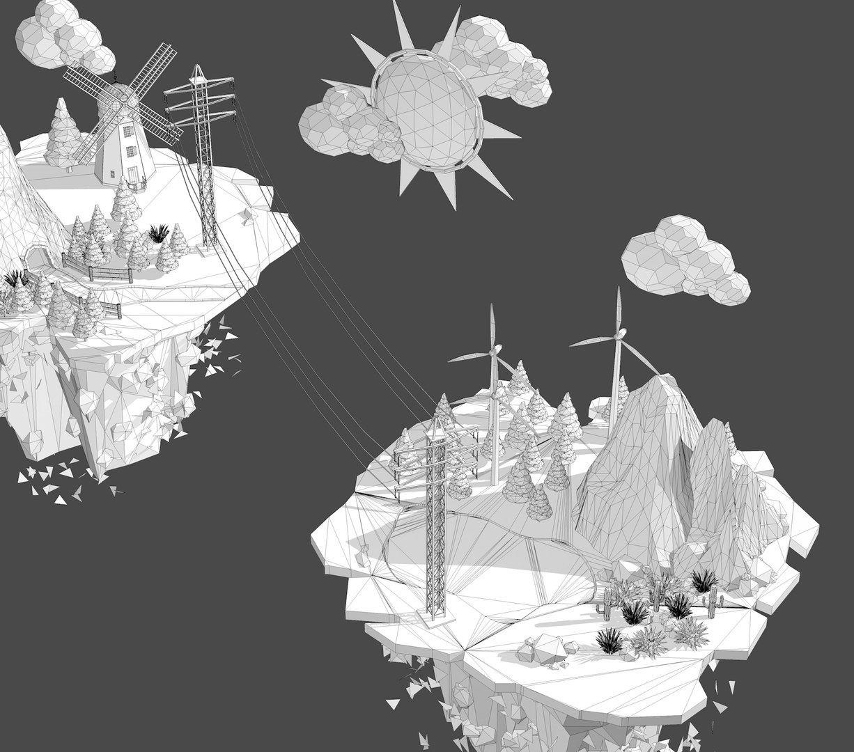 3d Floating Islands Model