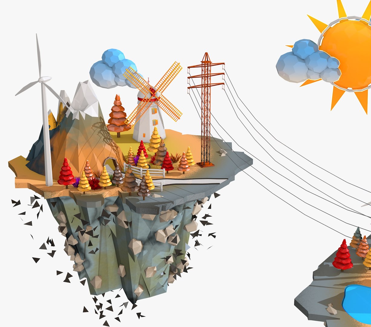 3d Floating Islands Model