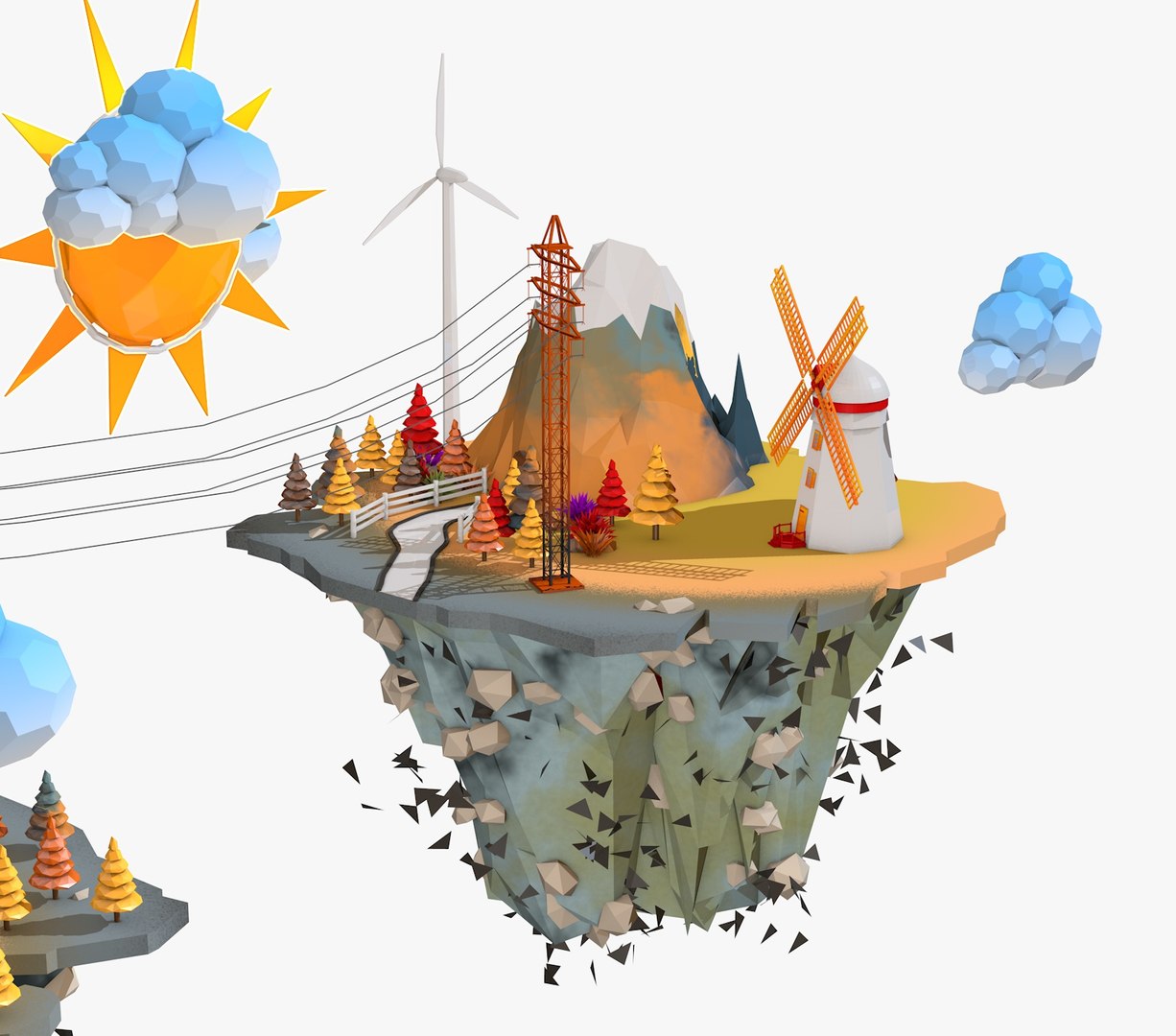 3d Floating Islands Model