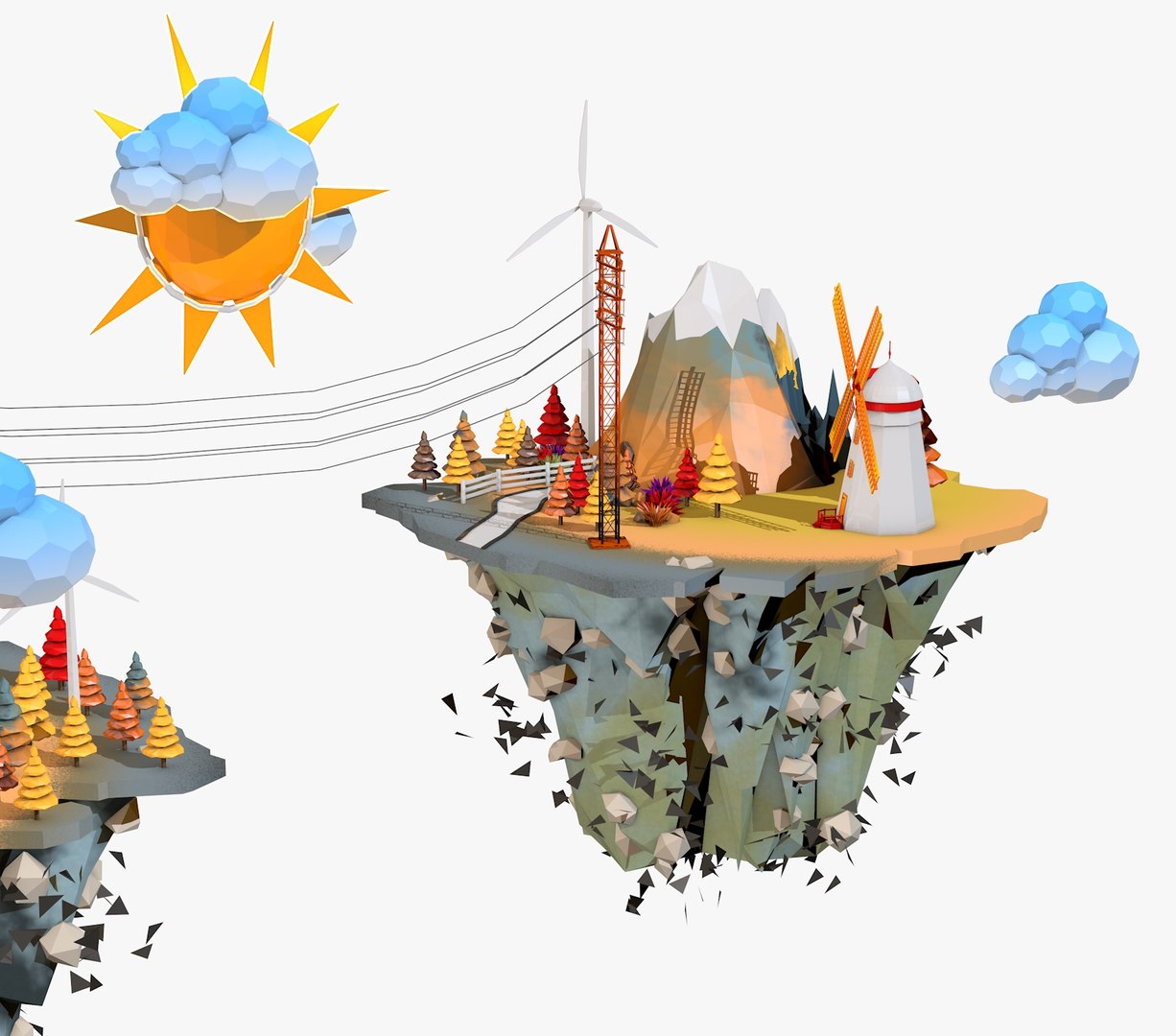 3d Floating Islands Model