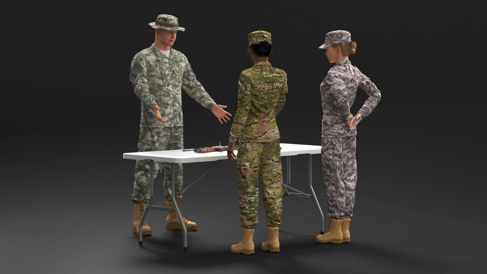 Military Personnel Discussing Weapons Fur 3D Model - TurboSquid 2318243
