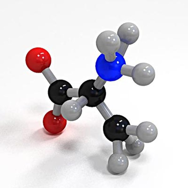 3d model alanine molecule structure