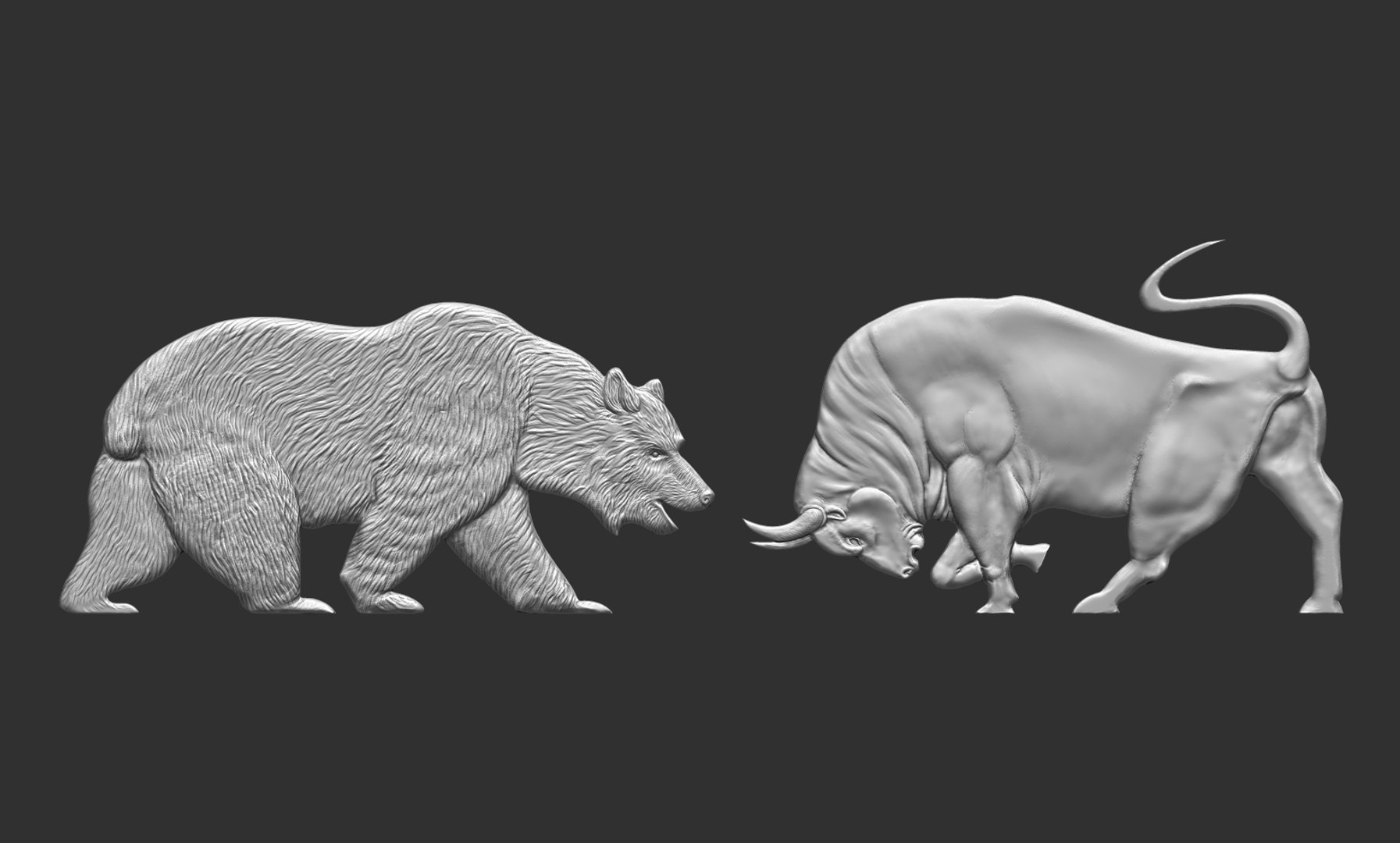 Financial Bear Bull 3D Model - TurboSquid 1352286