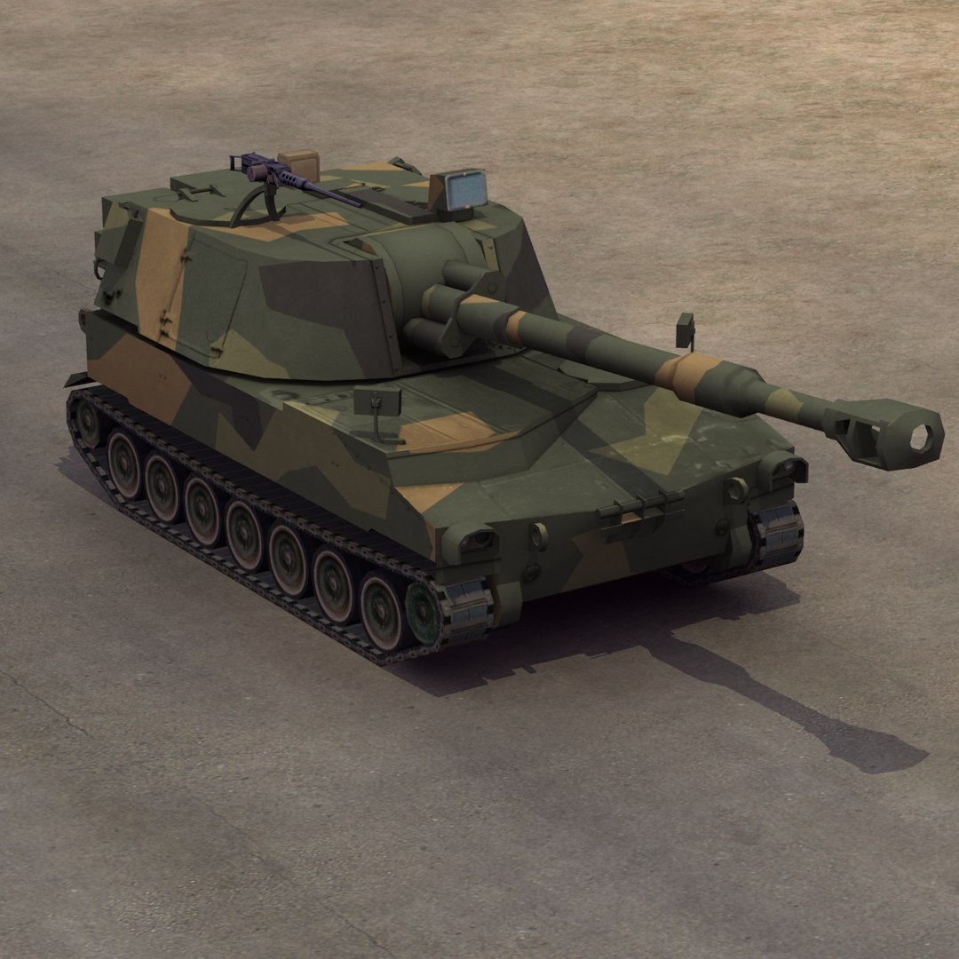 3d Model M109 Howitzer Army