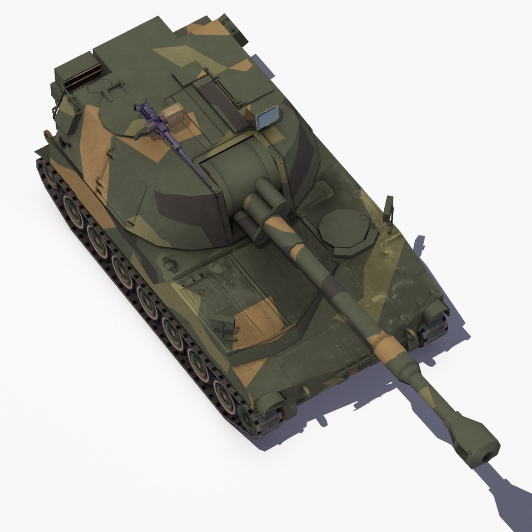 3d Model M109 Howitzer Army