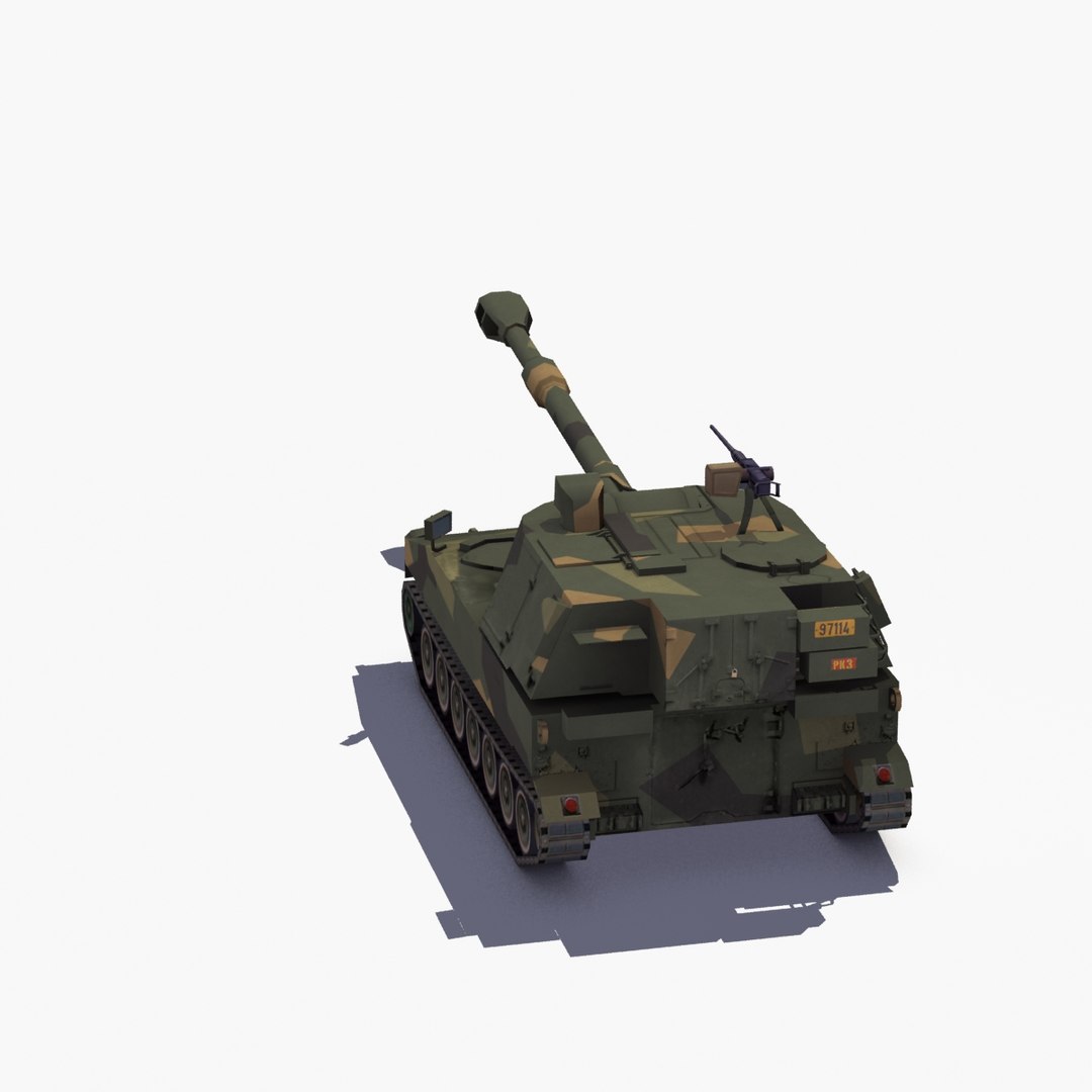 3d Model M109 Howitzer Army