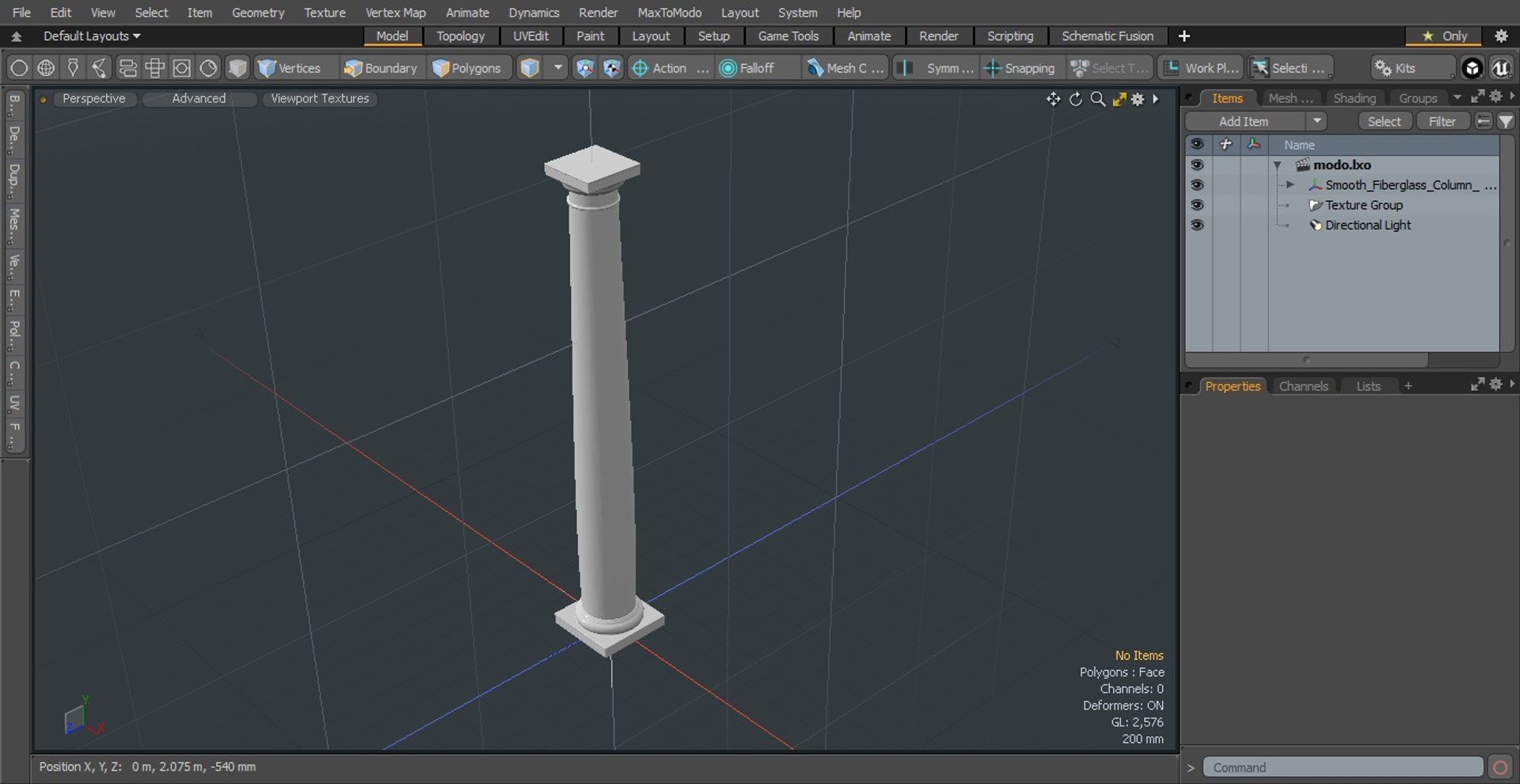 3D Smooth Fiberglass Column - TurboSquid 2142603