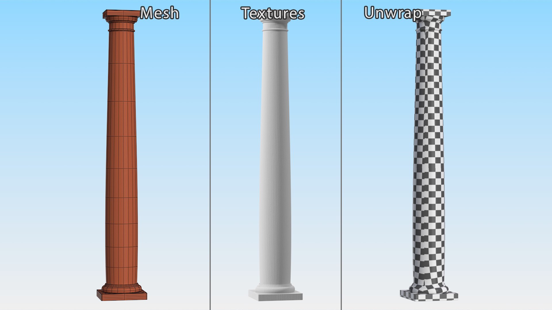 3D Smooth Fiberglass Column - TurboSquid 2142603