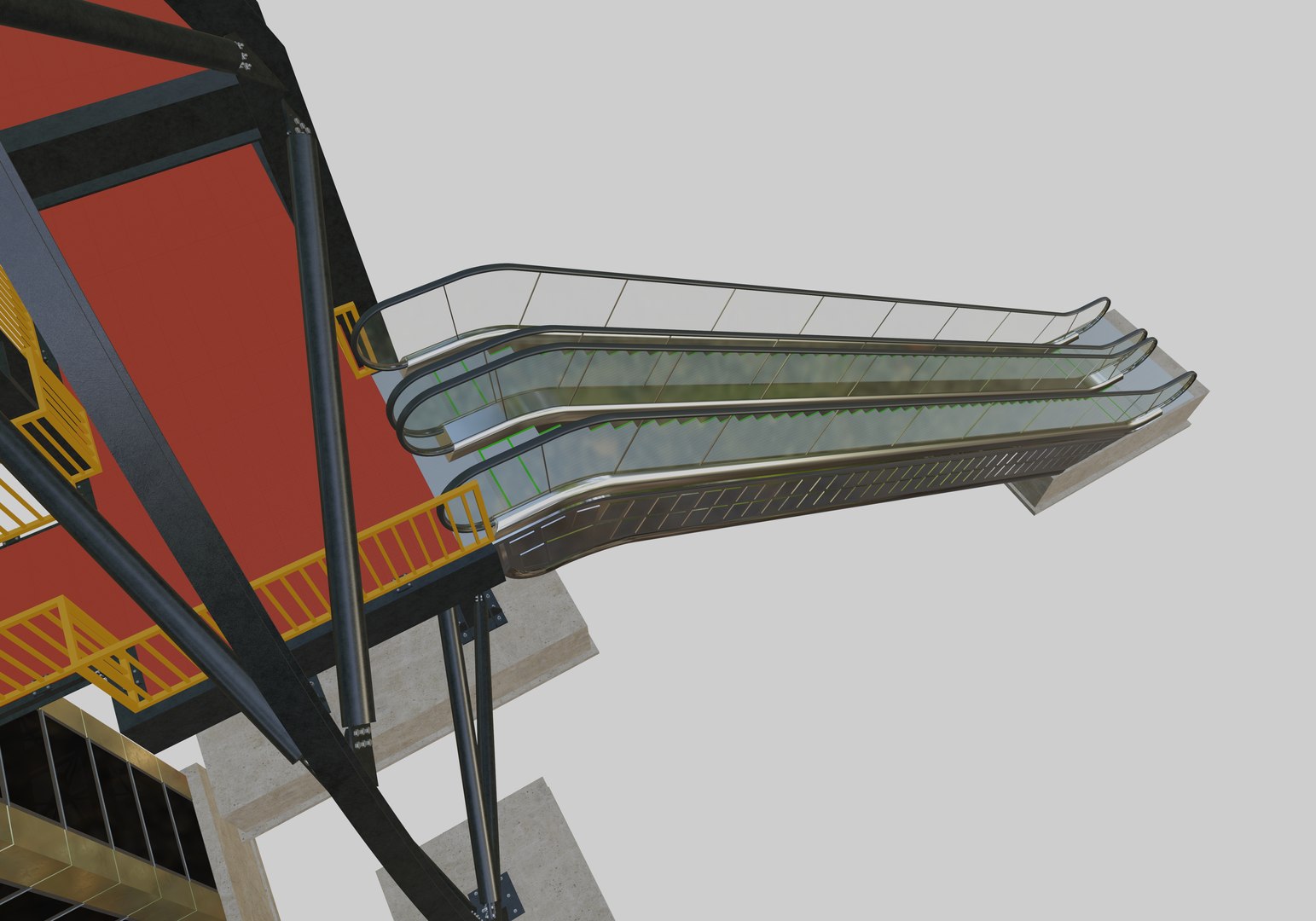 Steel Pedestrian Bridge-Elevator-Escalator-Sailing Type-21 3D ...